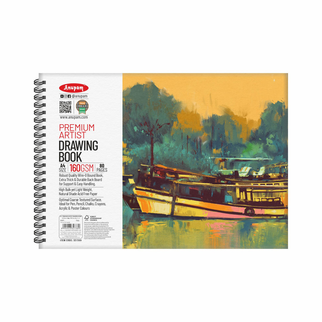 Anupam Artist Drawing Book-Acid Free Paper-(140gsm-160gsm) – NEW BOOK WORLD